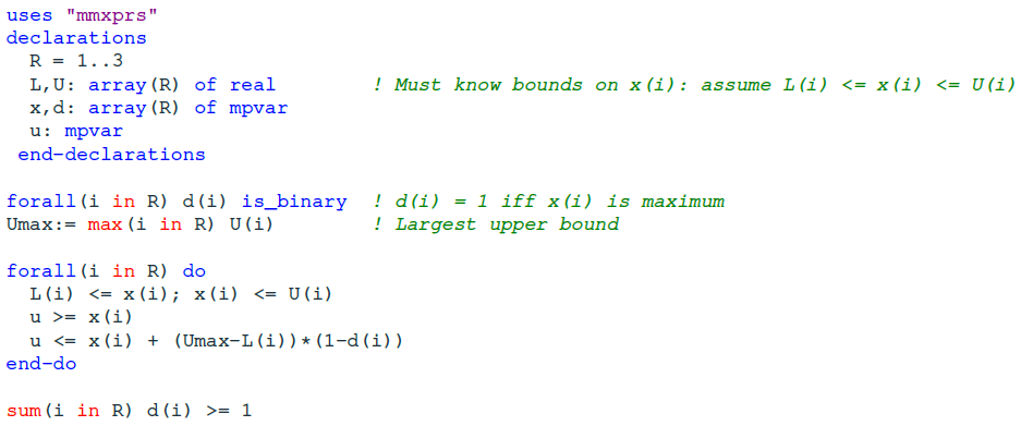 Minimum, Maximum, and Absolute Value Constraints for the Formulation of ...